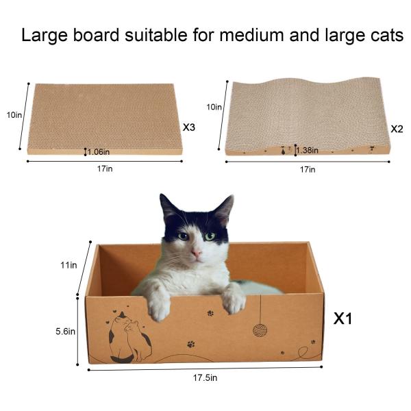Quality Cat Scratcher Cardboard Scratch Pad Box for Indoor Cats,5pcs Scratching Board for sale