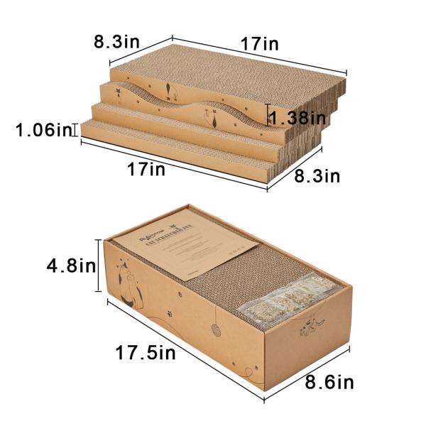 Quality Cat Scratcher Cardboard Scratch Pad Box for Indoor Cats,5pcs Scratching Board for sale