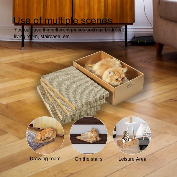 Quality Cat Scratcher Cardboard Scratch Pad Box for Indoor Cats,5pcs Scratching Board for sale