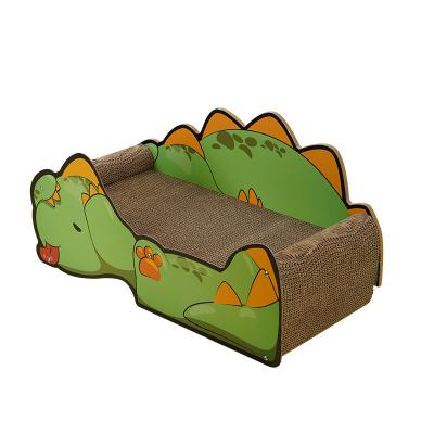 China Lovely Dinosaur Sofa Cat Scratch Board Large Space Cat Scratching Board Comfortable and Resistant to Scratching for sale