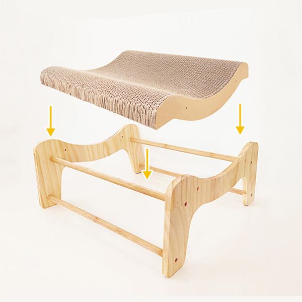 Quality M-Recliner Cat Scratching Board Wooden Kittens Furniture Protector Corrugated for sale