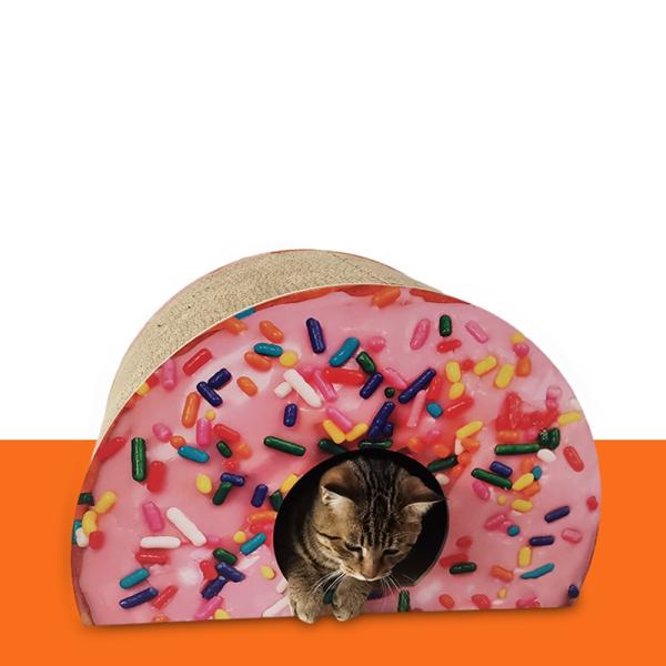 Quality Durable Cat Scratcher Doughnut Cat Scratch Board Nest Hot Sales Semicircle Shape Cardboard Cat Scratch for sale