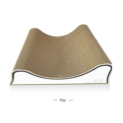 China Corrugated Paper Cat Scratch Board Line Valley Type Cat Scratching Board Wholesale Cat Cardboard Toy High Density Durable for sale