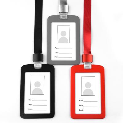 China Magnetic Silicone ID Card Holder Lanyard Thermal Transfer Printing Name Tag Holder Silk Screen Embossing for sale