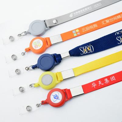 China Retractable Christmas Silk Screen Lanyard Badge Reel Card Holder Polyester Fabric for sale