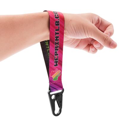 China Mobile Phone Polyester Sublimation Lanyard Key Holder Carabiner Metal Personalized for sale