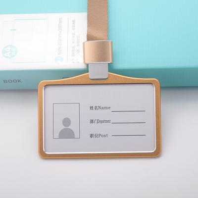 China Aluminum Alloy Card Holder Lanyard Name ID Identity Badge Holder 6 Inch for sale