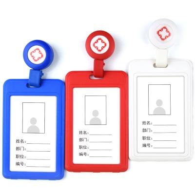 China Retractable Silicone Reel Id Badge Holders Carder Lanyard Smart Gadgets For Staff for sale