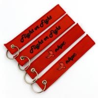 Quality Personalized Fabric Paracord Keychain Lanyard Key Tag Embroidery Eco Friendly for sale