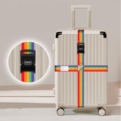 China Rainbow Cross Luggage Tag Straps Identifier Travel Suitcase Bundling Belts for sale