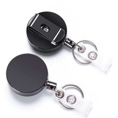 China Metal Plastic Retractable Badge Reels clear holder Anti Lost 40mm for sale