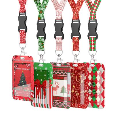 China Plastic Custom Printed Logo Abs ID Card Holder Lanyard Work Identity Badge Holder Festive Christmas Gifts Option for sale