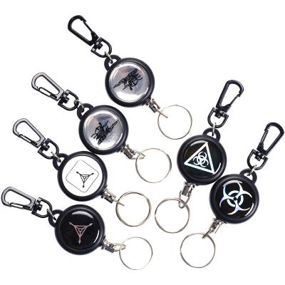 China Transparent Clip Retractable ID Holder Nurse Name Badge Reel Metal Key Chain for sale