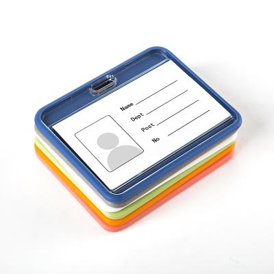 China Personalized Letter Acrylic TPR ID Card Holder Name Badge Cover Clear Identification for sale