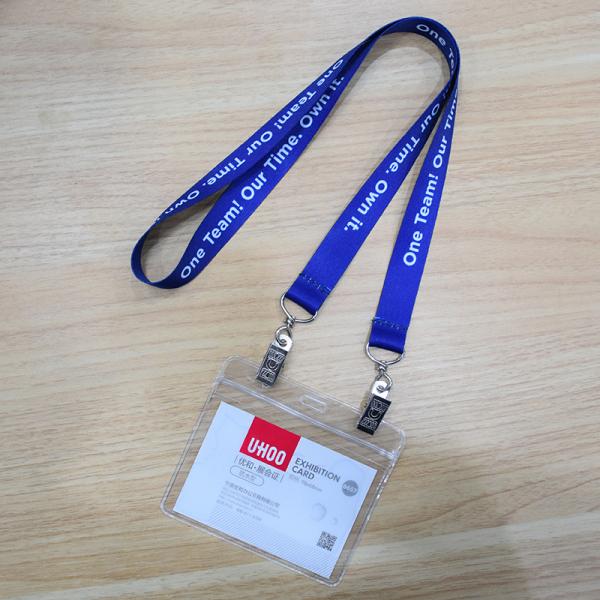 Quality Double End Pass Holder Lanyard string Clip Sublimation 20mm Thick for sale