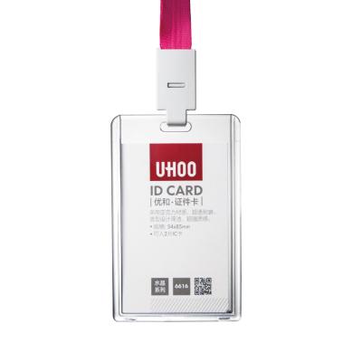 China Vertical Id Business Card Holder Lanyard Transparent Badge Abrasion Resistance Custom for sale