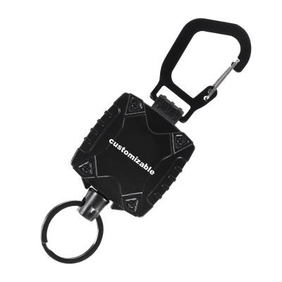 China Metal Hook Retractable Badge Reels Key Chain holder With Mountaineering Printed for sale