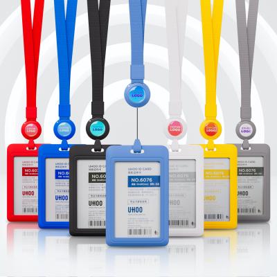 China Custom PVC Clear Name Tag Holders Id Lanyards Die Cutting Printing for sale
