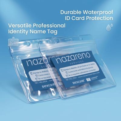 China Badge Holder Clear Soft Plastic PVC Waterproof Card Id Card Protector Sleeve Durable Design for sale