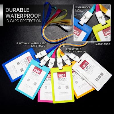 China Hard Plastic Id Card Holders Business Student Exhibition Name Badge Lanyard Tag for sale