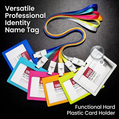 China Hard Plastic Polyester Identification Badge Holder Lanyard Lightweight For Id Card OEM for sale