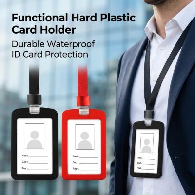 China Magnetic Silicone ID Card Holder Lanyard Thermal Transfer Printing Name Tag Holder Silk Screen Embossing for sale