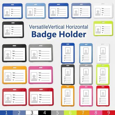 China Acrylic Vertical Horizontal Plastic Name Badge Holders Nurse ID Card Protector Lanyard for sale