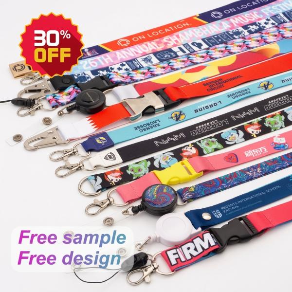 Quality Customized Plastic Lanyard String Badge Clip Sublimation Printed 25mm Thick for sale