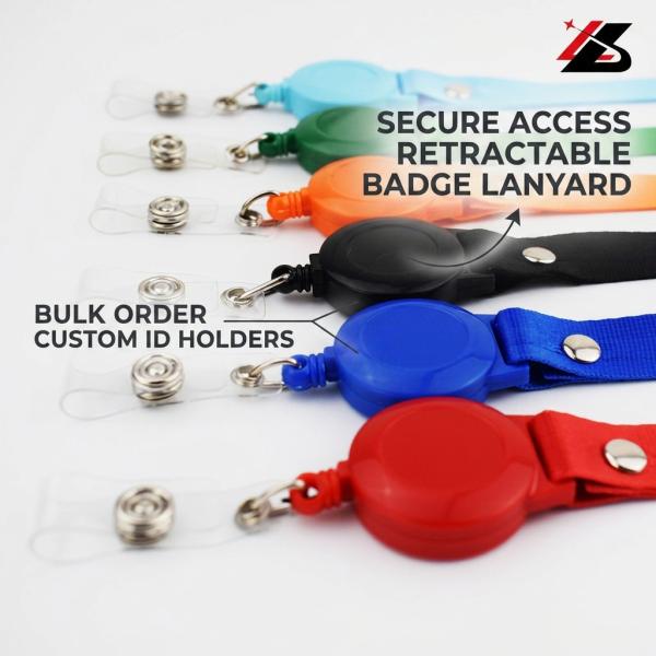 Quality Polyester Lanyard Retractable Badge Holder Plastic Braided Lanyard Custom for sale