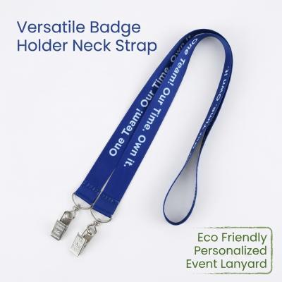 China Double End Pass Holder Lanyard string Clip Sublimation 20mm Thick for sale