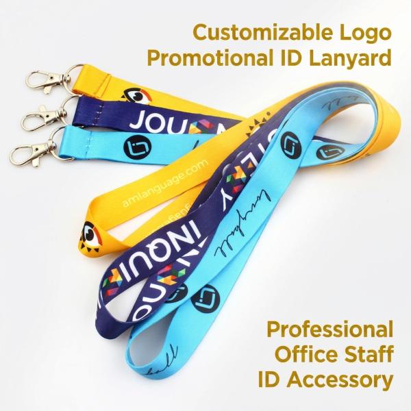 Quality Sublimation Polyester Retractable Id Badge Lanyard Holder Silk Screen Printed For Business for sale