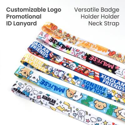 China ODM Nylon Anime Lanyard String Badge Id Card Holder Neck Lanyard Digital Printing for sale