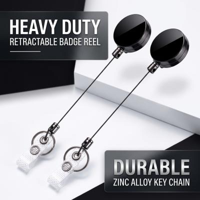 China Metal Plastic Retractable Badge Reels clear holder Anti Lost 40mm for sale