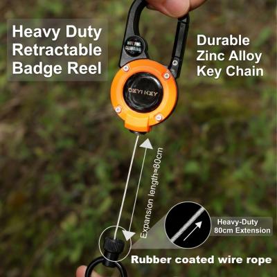China Stainless Steel Mountain Compass Keychain Bulk Retractable Heavy Duty Personalized for sale
