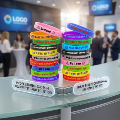 China Debossed Rubber Silicone Elastic Wristband Bracelet Wristlet Personalized Tear Resistant for sale