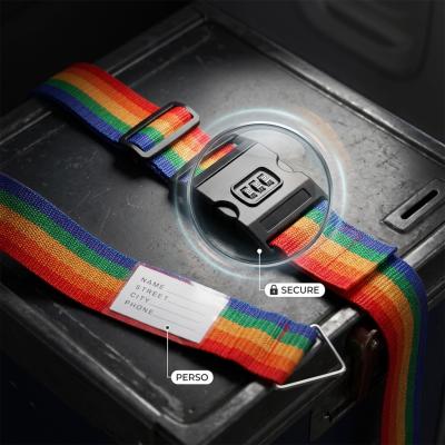 China Rainbow Cross Luggage Tag Straps Identifier Travel Suitcase Bundling Belts for sale