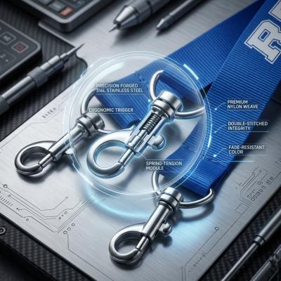 China Eco Friendly Keychain Lanyard Short Nylon id Card Holder Embossing Printing for sale
