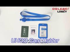 pp eco friendly double sided transparent id card holder clip multicolor custom business card holder