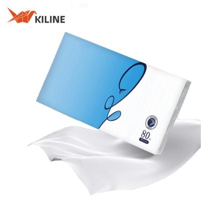 China Custom Logo White Disposable Facial Tissue Paper 70gsm 80 Sheets for sale
