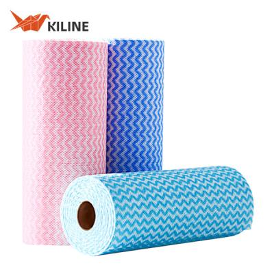 China Multicolor Disposable Commercial Cleaning Wipes Household Kitchen Towels 80gsm for sale