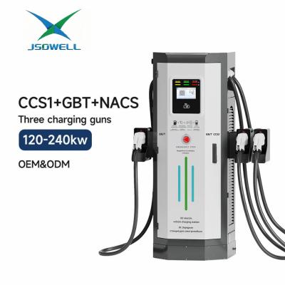 China OEM 80KW 160KW 180KW Dual Gun CCS GBT Chademo Public Commercial Level 3 OCPP Electric Car Fast Ev Charge Stations for sale