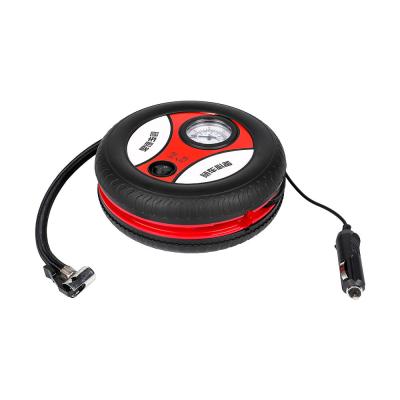 China Round Tire Shape Portable Car Tire Inflator with 250PSI Air Pressure and On/Off Switch for sale