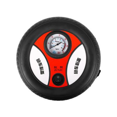 China Round Tire Shape Portable Car Tire Inflator with 250PSI Air Pressure and On/Off Switch for sale