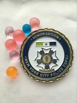 China Custom silver NYPD police challenge double sided plating coin for sale