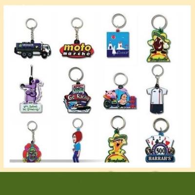 China High Quality Skull Custom PVC Keychain with metal round ring for sale