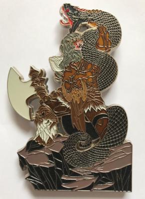 China 5inch Zinc Alloy Silver Plating Big Hard Enamel pin badge with pantone colors for sale