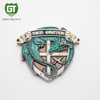 China Gold Plating Hard Enemal Challenge Coin with 3D effects and logo stamps for sale