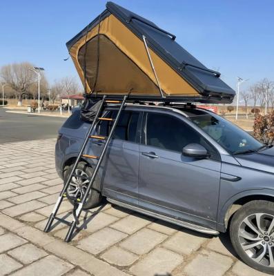 China Aanpasbaar 4 seizoenen waterdicht Canvas Car Top Tent Aluminium legering Te koop