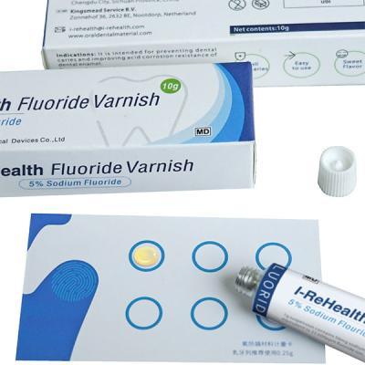 China White Wax 22600ppm Sticky Fluoride Tooth Varnish With Fluorescent Brush for sale