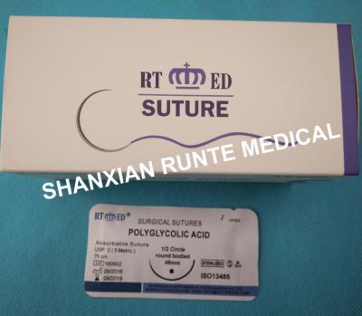 China Excellent quality PGA Surgical Sutrue, sterile Polyglycolic acid material suture, Absorbable sutures for sale